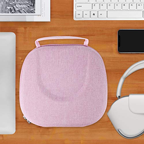 Geekria NOVA Shield Headphones Case, Compatible with AirPod Max Headphones Case, Replacement Hard Shell Travel Carrying Bag with Room for Smart Case and Accessories Storage (Pink)