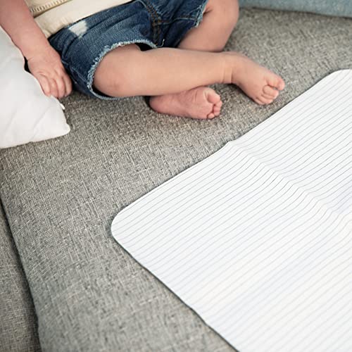 Lila Mae Baby Changing Mat - Wipeable, Portable Changing Pad, Travel Changing Mat for Baby or Small Toddler, Easy to Fold or Roll Up - Faux Leather (Black Pencil Stripe)