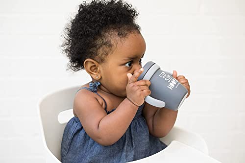 Bella Tunno Happy Sippy Cup – Transition Sippy Cups for Baby 6 Months and Older, Baby and Toddler Sippy Cups with Removable Handles and Non-Toxic, BPA Free Silicone, Sip Sip Hooray, 8 oz