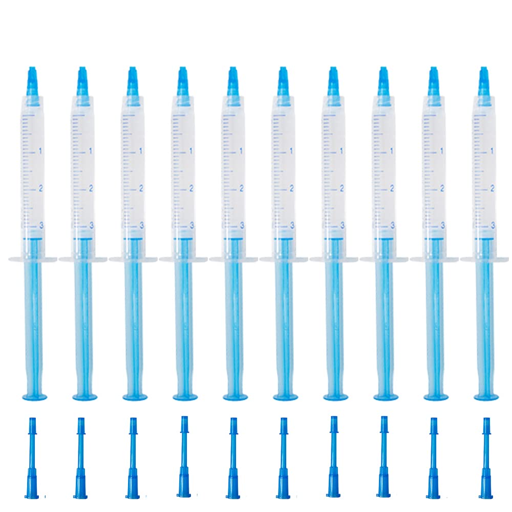 Professional Teeth Whitening Gel 10 PCS 3ML Sensitive Tooth Whitener Gel Syringes Refills 35% CP Bleaching Gel for Teeth Whitening Light
