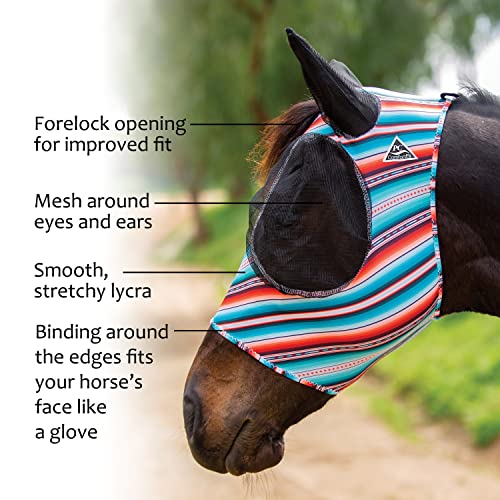 Professional's Choice Comfort-Fit Horse Fly Mask - Santiago Pattern - Maximum Protection and Comfort for Your Horse