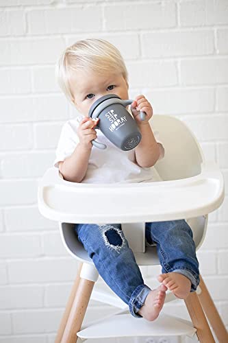 Bella Tunno Happy Sippy Cup – Transition Sippy Cups for Baby 6 Months and Older, Baby and Toddler Sippy Cups with Removable Handles and Non-Toxic, BPA Free Silicone, Sip Sip Hooray, 8 oz