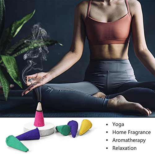 Incense Cones, Assorted Scented Incense Cones with Holder, Incense Gift Set for Mothers Day, Rose, Sage, Lavender, Violet, Cinnamon, Eucalyptus, Sandalwood, Rain Forest, 120 Cones Total