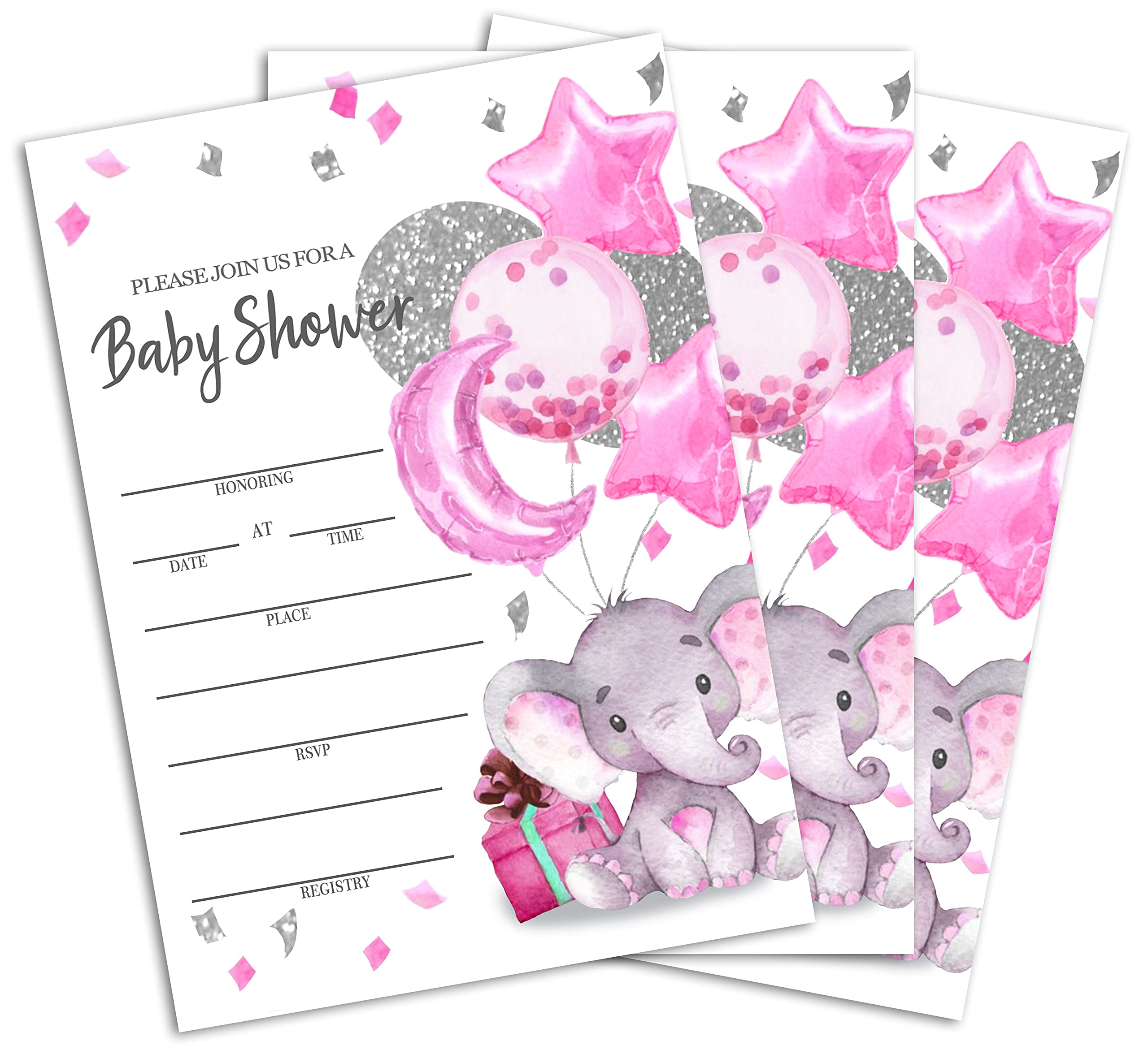 Yuansail Baby Shower Invitation Cards, Baby Shower Fill In Invites Cards, 25 Cards And Envelopes – (bb007-yaoqing)