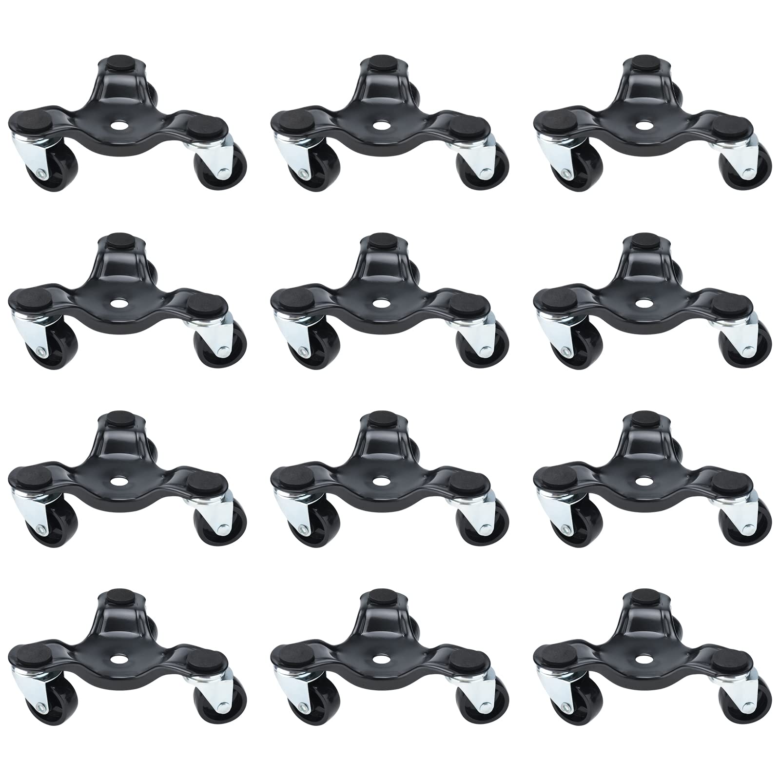 Patioer 12 Pack Steel Tri-Dolly Set, 3 Wheel Mover's Dolly for Moving Furniture, Appliance, Furniture Dolly Mover, 6 Inch