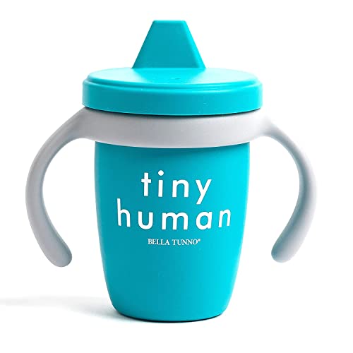 Bella Tunno Happy Sippy Cup – Transition Sippy Cups for Baby 6 Months and Older, Baby and Toddler Sippy Cups with Removable Handles and Non-Toxic, BPA Free Silicone, Tiny Human, 8 oz