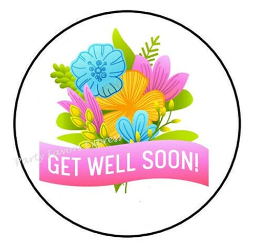 1.5" Inch Get Well Soon Stickers - Get Better Stickers - Get Well Soon Stickers for Kids Envelope Seals Labels - D #AA61RK (30 Pcs)