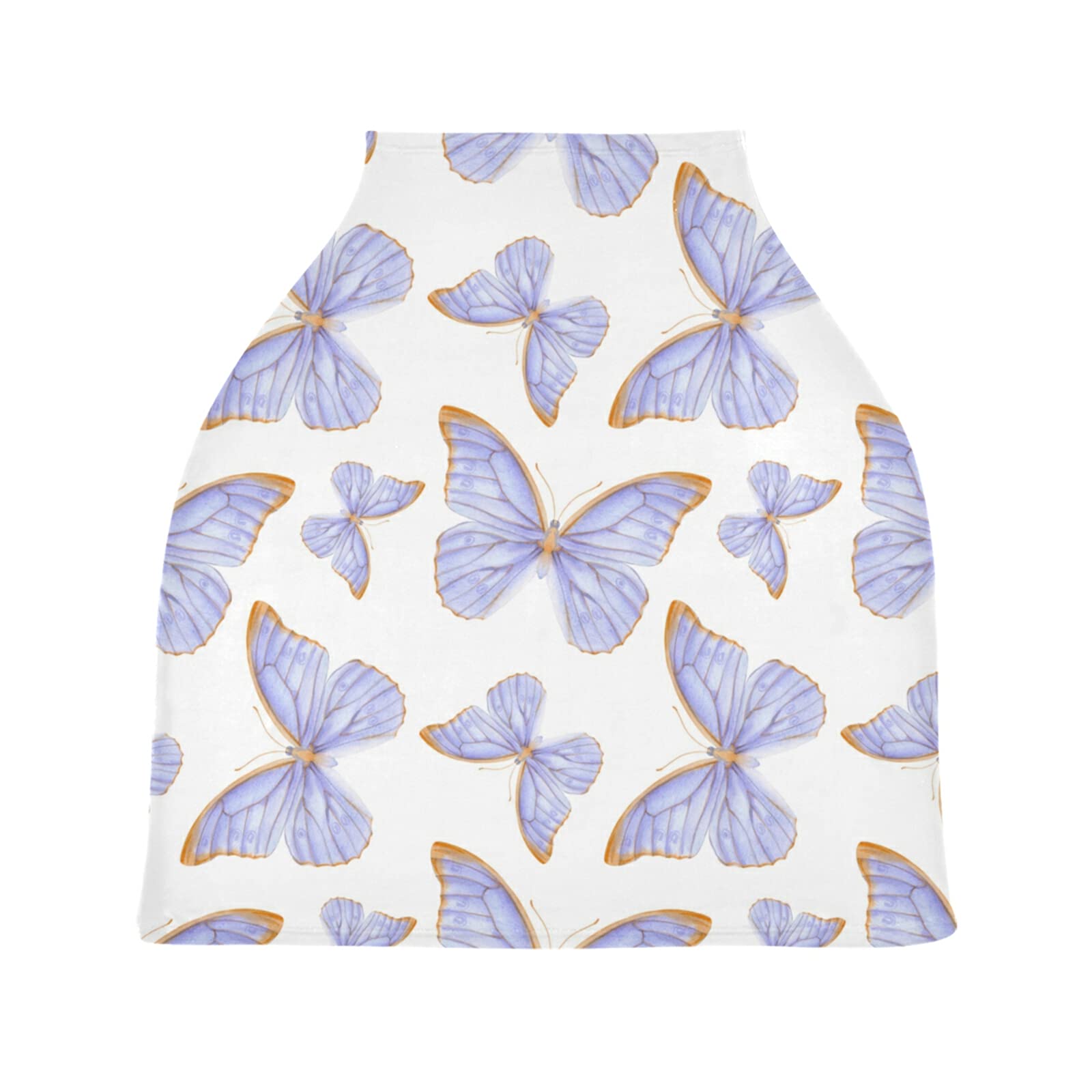 Nursing Cover Breastfeeding Scarf Purple Butterflies- Baby Car Seat Covers, Stroller Cover, Carseat Canopy(6te0j)