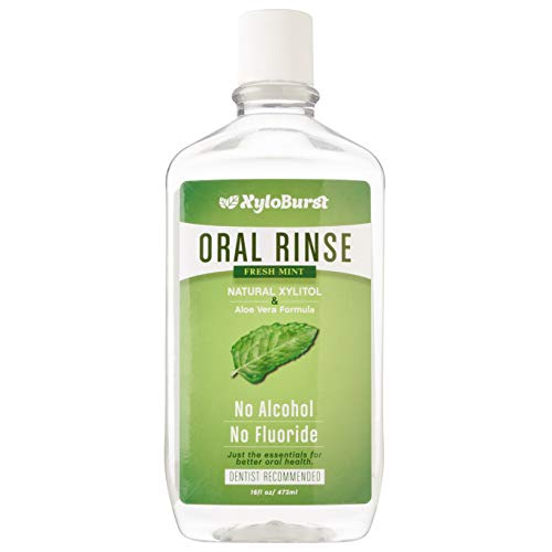 XyloBurst Fresh Breath Oral Rinse Mouth Wash with Natural Xylitol - Alcohol-Free, Fluoride Free, SLS Free Cool Mint (3 Pack 16 Ounce)