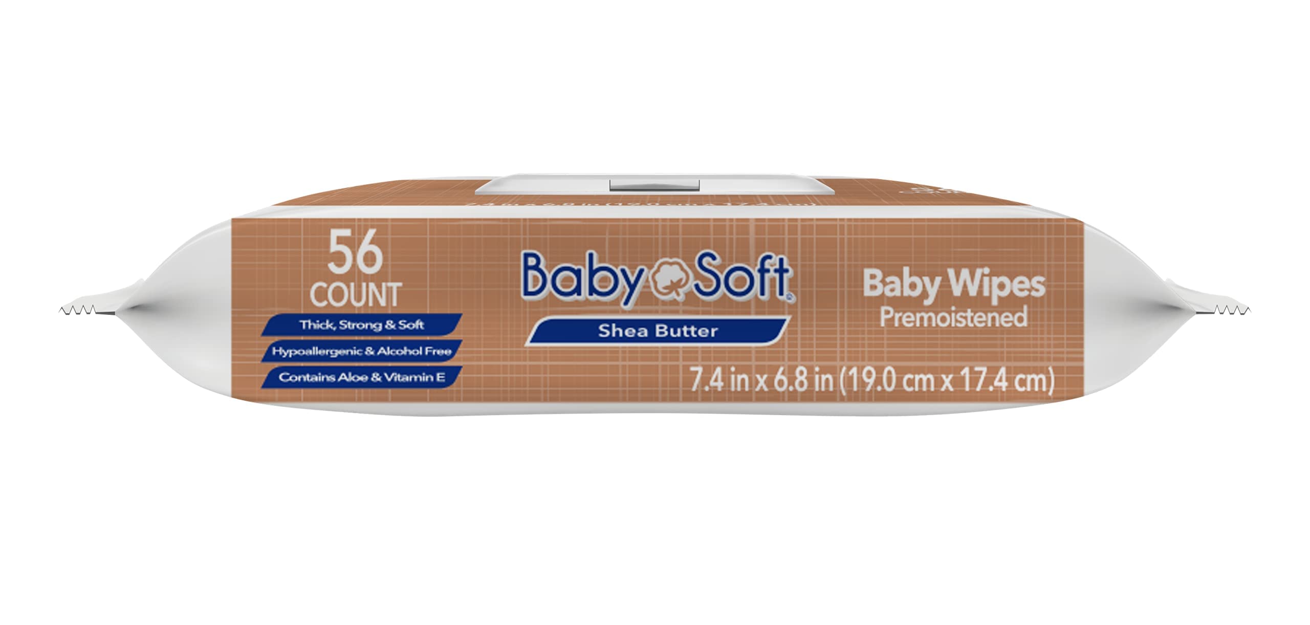 Baby Wipes, Baby Soft Shea Butter 8 Flip top packs (448 Wipes Total).