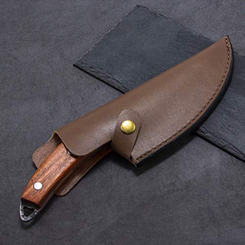 Kitory Leather Knife Sheath 6 inch Boning Knife Practical Soft Leather Sheath with Belt Loop Good for Protect Fixed Blade & Carry Out