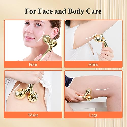Face Massager Roller Facial Roller Contouring Massager for Face Lift, Reduce Puffiness, Skin Tightening & Collagen Production, Clear Toxins