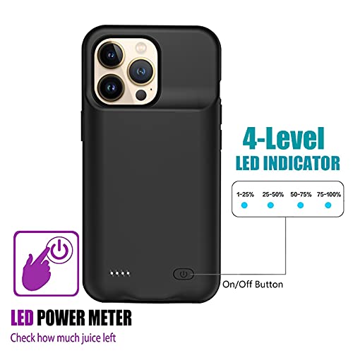Battery Case for iPhone 13 Pro Max, Newest 8500mAh Rechargeable Portable Charging Case Compatible with iPhone 13 Pro Max (6.7 inch) Extended Battery Pack Protective Charger Case with Carplay (Black)