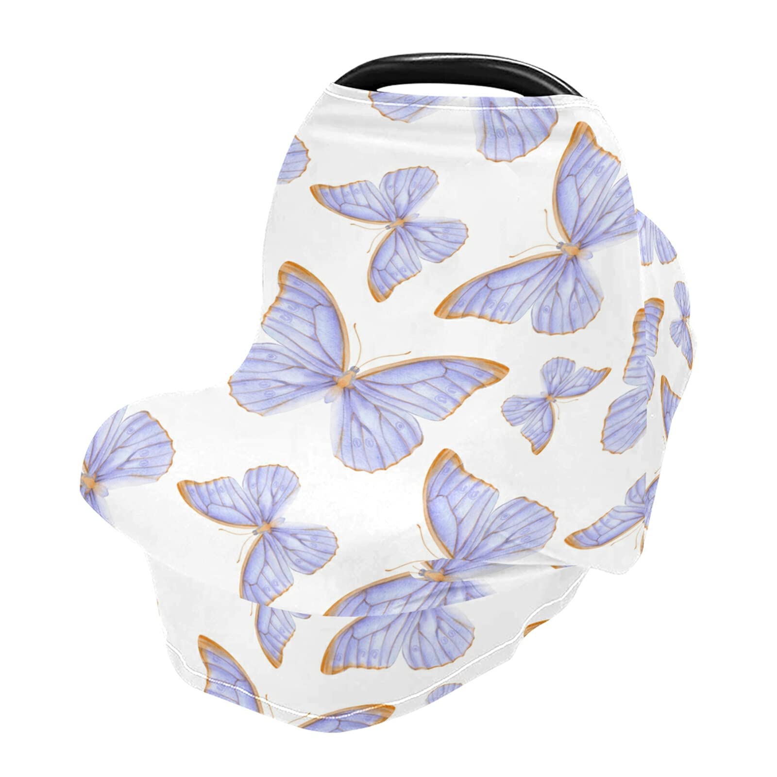 Nursing Cover Breastfeeding Scarf Purple Butterflies- Baby Car Seat Covers, Stroller Cover, Carseat Canopy(6te0j)