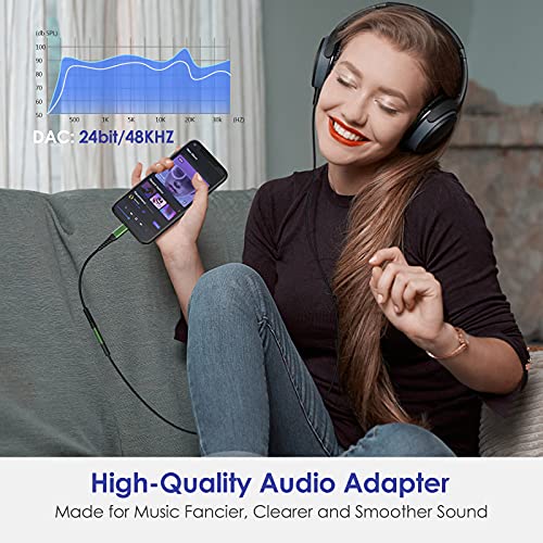 MOOU Lightning to 3.5mm Adapter, [ MFi Certified] iPhone Headphone Jack Adapter Lightning to Aux Audio Dongle Cable Compatible with iPhone 13/12 Mini/12 Pro/11/11 Pro/11 Pro Max/SE/X XR XS 8 7