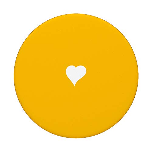 Cute Hand Drawn White Heart - Yellow Minimalist Love symbol PopSockets PopGrip: Swappable Grip for Phones & Tablets