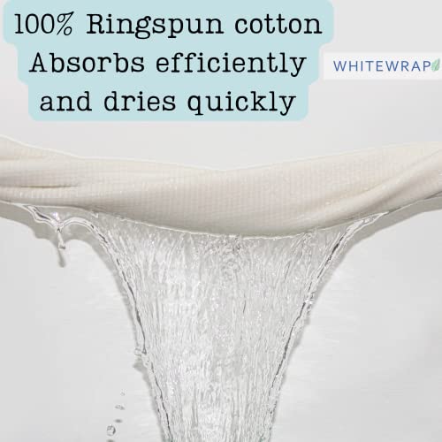 WHITEWRAP Kitchen Towels | 100% Cotton Dish Towels Premium Quality | 15"x25" Pique Weave Cream 6-Pack | Hand Towels, Tea Towels, Dish Cloths| Highly Absorbent Bar Towels
