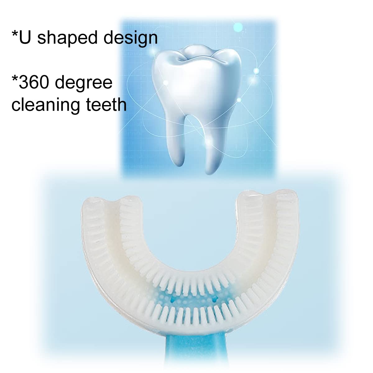 claiol 2 Pcs U-Shaped Kids Toothbrush, Premium Soft Manual Training Toothbrush for Kids 2-6 Years Old. (Blue+Pink)