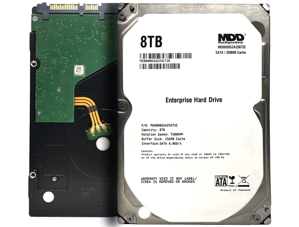 MaxDigitalData 8TB 7200 RPM 256MB Cache SATA 6.0Gb/s 3.5inch Internal Enterprise Hard Drive (MD8000GSA25672E) (Renewed)