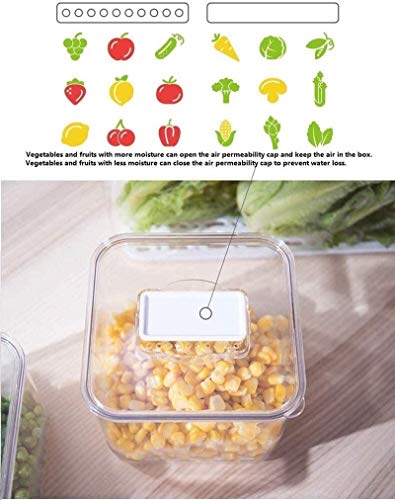 Benzoyl Refrigerator Organizer Bins Lettuce Keeper, Stackable Food Storage Bins Fridge Produce Saver with Removable Drain Tray, Keep Fresh Clear Containers for Berry, Fruits, Veggie -3 Pack