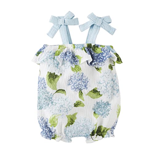 Mud Pie baby girls Blue Hydrangea Bubble, Blue, 6-9M US