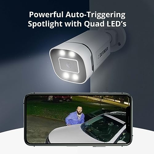 Defender Exclusive Bundle: 4K Vision AI 8MP Artificial Intelligence 16CH Wired System, 16 Cameras, 1TB DVR, 2 Year Warranty, 18 x 60ft. Cables, Human/Vehicle Detection, Color Night Vision, Mobile App