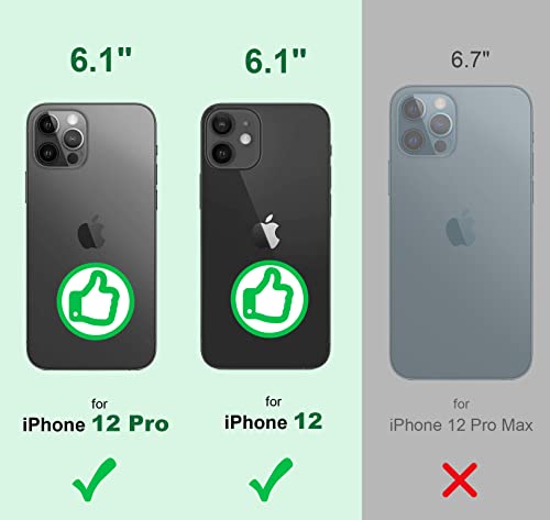 Shields Up Designed for iPhone 12 Case, iPhone 12 Pro Case, Minimalist Wallet Case with Card Holder [3 Cards] & Ring Stand, Slim Protective Cover for Apple iPhone 12/12 Pro (6.1 inch) - Clear