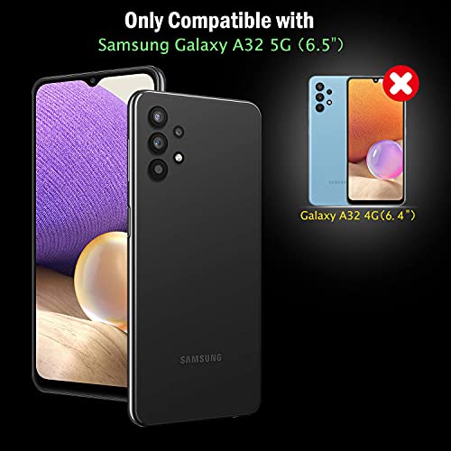 QHOHQ 3 Pack Screen Protector for Samsung Galaxy A32 5G/M32 5G (Not fit A32 4G&M32 4G) with 3 Pack Camera Lens Protector, HD Tempered Glass Film, 9H Hardness, Anti-Scratch, Easy Install, Case Friendly