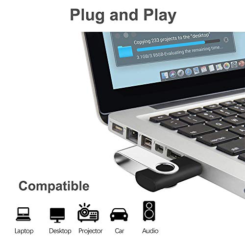 USB 32GB Flash Drive 10 Pack, ABLAZE USB 2.0 Memory Stick with Lanyards Swivel Thumb Drives Bulk USB Drive 32GB Pendrive Jump Drive Zip Drive(32GB USB 10 Pack, Mixcolor)