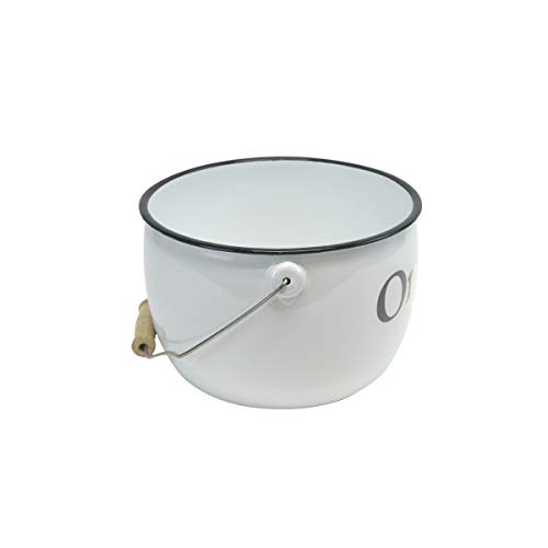 Treasure Gurus 3pc Set Rustic White Enamel Potato Onion Produce Storage Basket Metal Vegetable Bin Farmhouse Decor