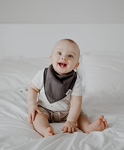 Meerdif Baby Bandana Drool Bibs 10 Pack Solid Organic Cotton Baby Bibs for Boys, Girls, Unisex - Plain Colors