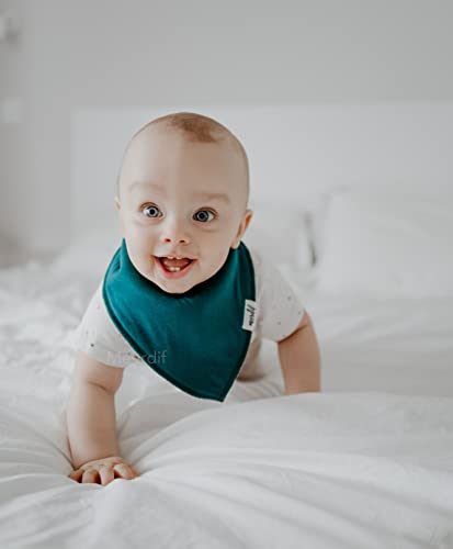 Meerdif Baby Bandana Drool Bibs 10 Pack Solid Organic Cotton Baby Bibs for Boys, Girls, Unisex - Plain Colors