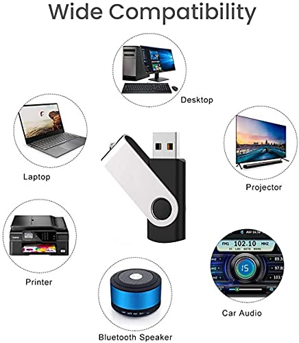 USB 32GB Flash Drive 10 Pack, ABLAZE USB 2.0 Memory Stick with Lanyards Swivel Thumb Drives Bulk USB Drive 32GB Pendrive Jump Drive Zip Drive(32GB USB 10 Pack, Mixcolor)