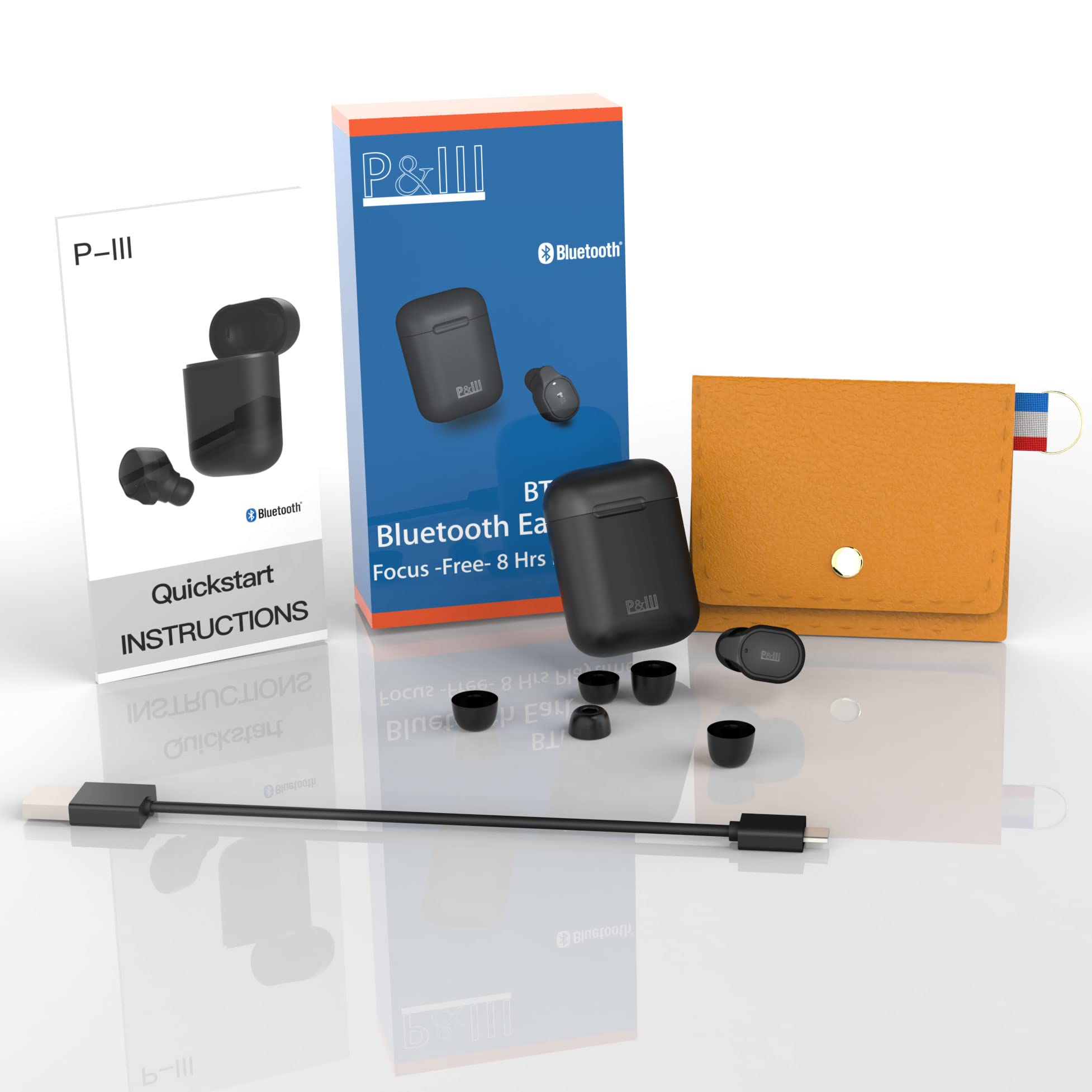 P&LLL Bluetooth Mini Single Earbud Wireless Invisible Pro Headset 8Hrs Playtime Noise Smallest in-Ear Noise Cell Phone with Hands-Free Earpiece for iPhone Samsung Android Car Mic Earphone