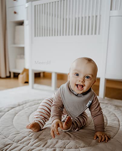 Meerdif Baby Bandana Drool Bibs 10 Pack Solid Organic Cotton Baby Bibs for Boys, Girls, Unisex - Plain Colors