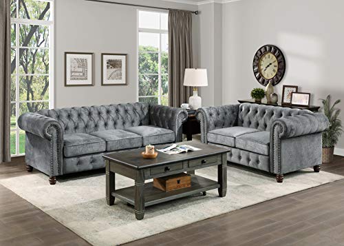 Lexicon Boswell Living Room Sofa, Dark Gray