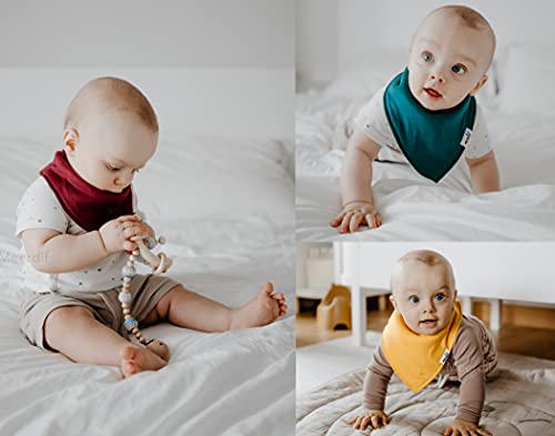 Meerdif Baby Bandana Drool Bibs 10 Pack Solid Organic Cotton Baby Bibs for Boys, Girls, Unisex - Plain Colors