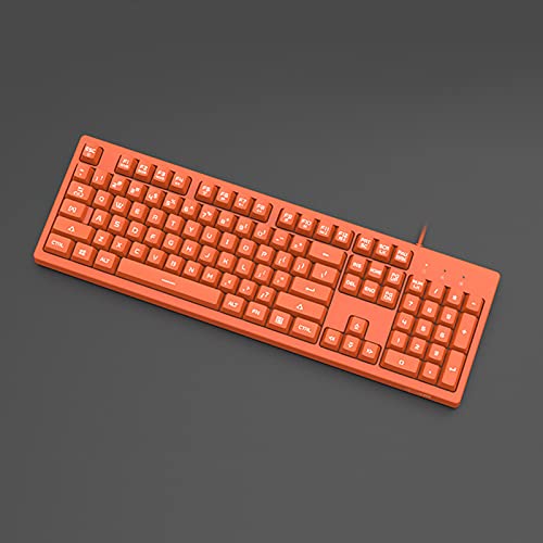 KOqwez33 Portable Advanced Keyboard for Notebook Computer, 104 Key Pink Button Switch Office Growing Gaming Mechanical Keyboard for DKS100 - Pink