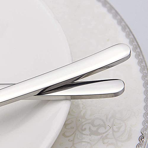 Sporks, 4-Pack 18/10 Spork Stainless Steel, Metal Spork for Everyday Household Use, 7.4-Inch Long Handle Dessert Spoons Ice Cream Spoons Salad Forks, Flatware Set Spork for Fruit Appetizer Dessert