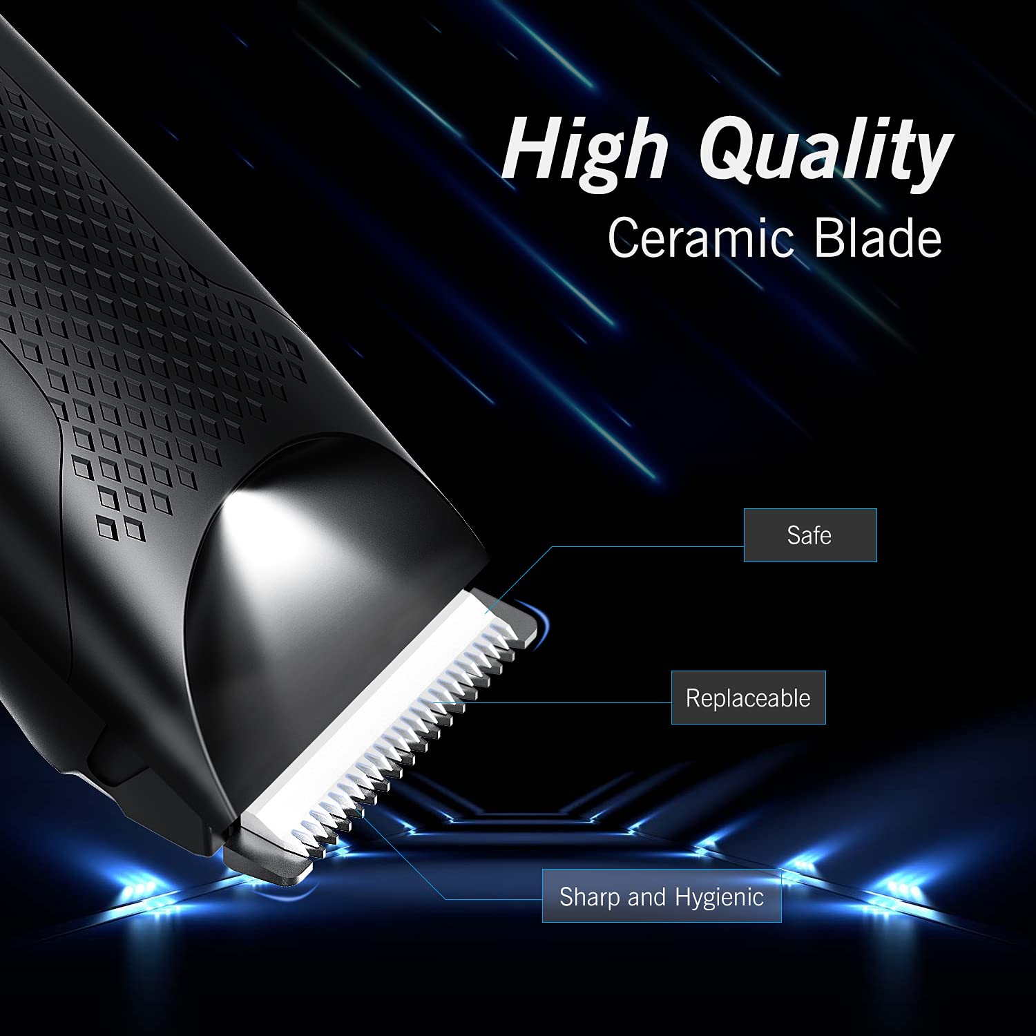 protti Body Trimmer for Men, Electric Groin Hair Trimmer, Waterproof Wet/Dry Clippers, Rechargeable Ball Shavers with Replaceable Ceramic Blade Heads, Recharge Dock, LED Light, 120 Min Battery Life