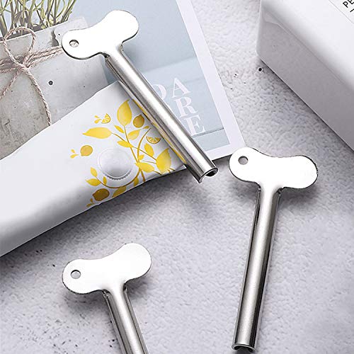 Azure Zone, 10 Pcs Stainless Steel Toothpaste Tube Squeezers Key Roller Tube Creams Paint Squeezer Tool for Bathroom Hair Dye Cosmetic