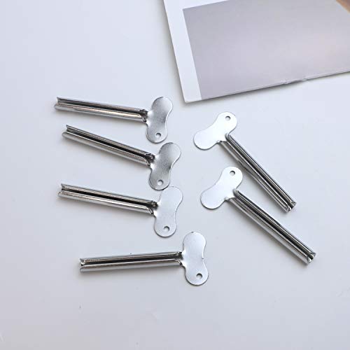 Azure Zone, 10 Pcs Stainless Steel Toothpaste Tube Squeezers Key Roller Tube Creams Paint Squeezer Tool for Bathroom Hair Dye Cosmetic