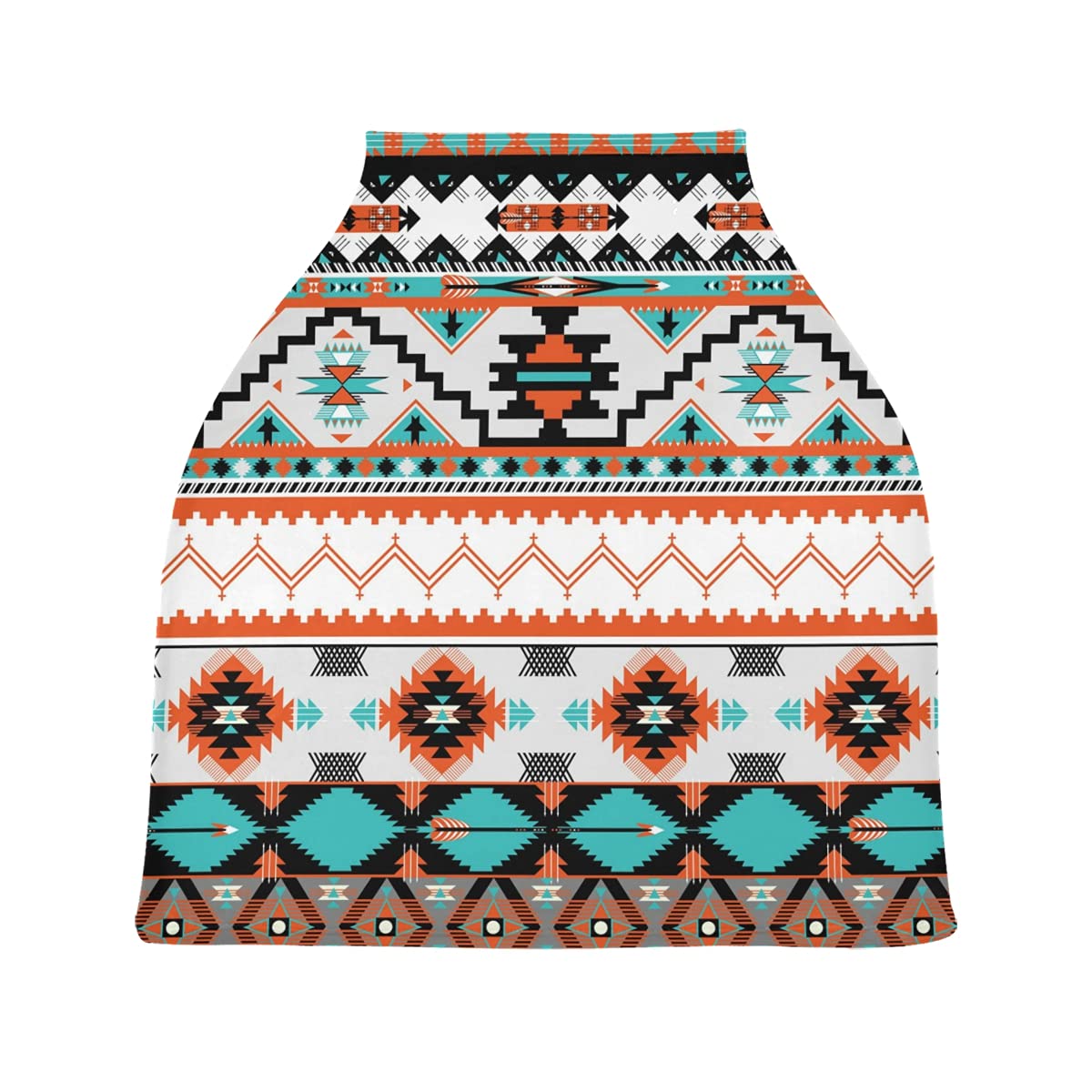 Ethnic Geometric Chevron Aztec Nursing Cover Breastfeeding Scarf, Stretchy Infant Carseat Canopy Multi-use Stroller Cover Car Seat Cover for Baby Girl Boy