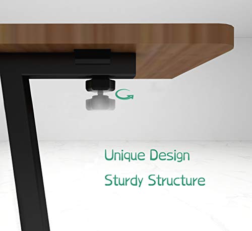 Siunzs Folding Desk, 32 Inch Small Desks for Small Spaces,Space Saving Foldable Computer Desk for Home Office Study Writing, Portable Small Collapsible Desk, Easy Assembly, Black Frame, Maple