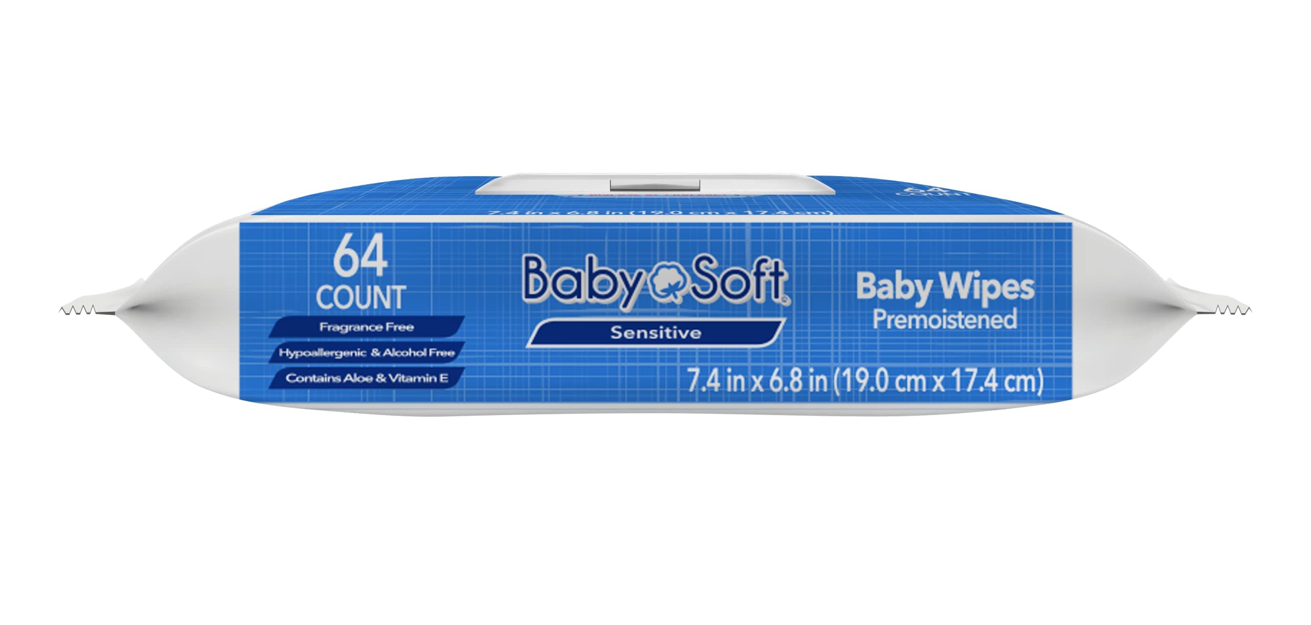 Baby Wipes, Baby Soft Sensitive 8 Flip top packs (512 Wipes Total).