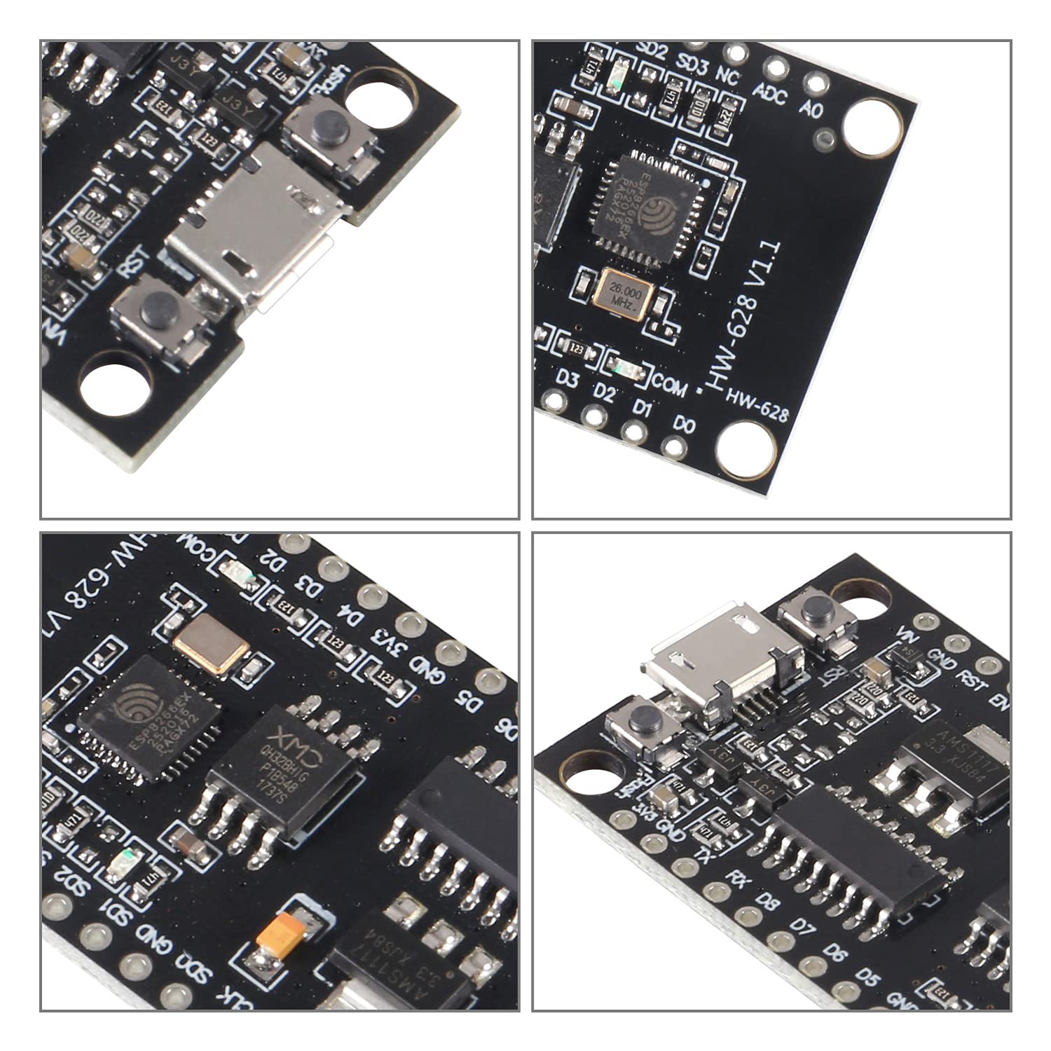 AITRIP 6PCS NodeMCU V3 Lua WiFi Module Integration of ESP8266 + Extra Memory 32M Flash, with PCB Antenna and USB-Serial CH340G Compatible with Arduino NodeMcu Lua CH340