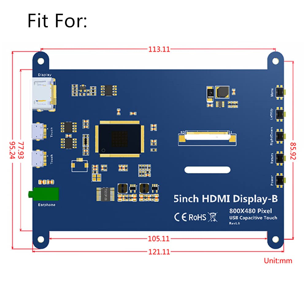 5 inch HDMI Display Case LCD HD Capacitive Touch Screen Stand Replacement for Raspberry Pi Spare Parts