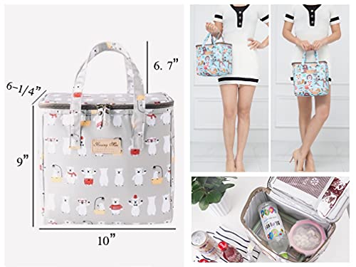 Kwang Min Llama Insulated Lunch Bag, Reusable Cooler/Organizer for Office,School,Picnic,Party,Beach.Durable fabric w/Water &Scratch Resistance,Light, EZ to Clean,Ideal Gift for BTS/Normal(Navy)
