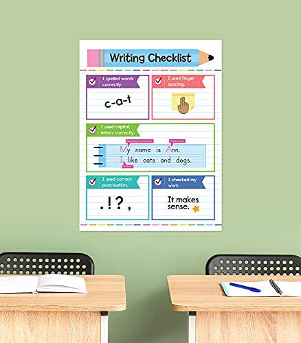 Carson Dellosa Writing Checklist ChartāStudent Check Writing Guide for Editing and Revising, English Language Arts Homeschool or Classroom Decor (17" x 22")