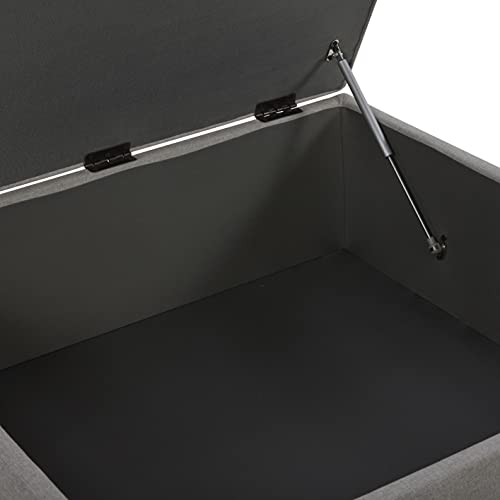 Amazon Brand β Stone & Beam Tufted Square Lift-Top Storage Ottoman, 35.8''W, Light Grey